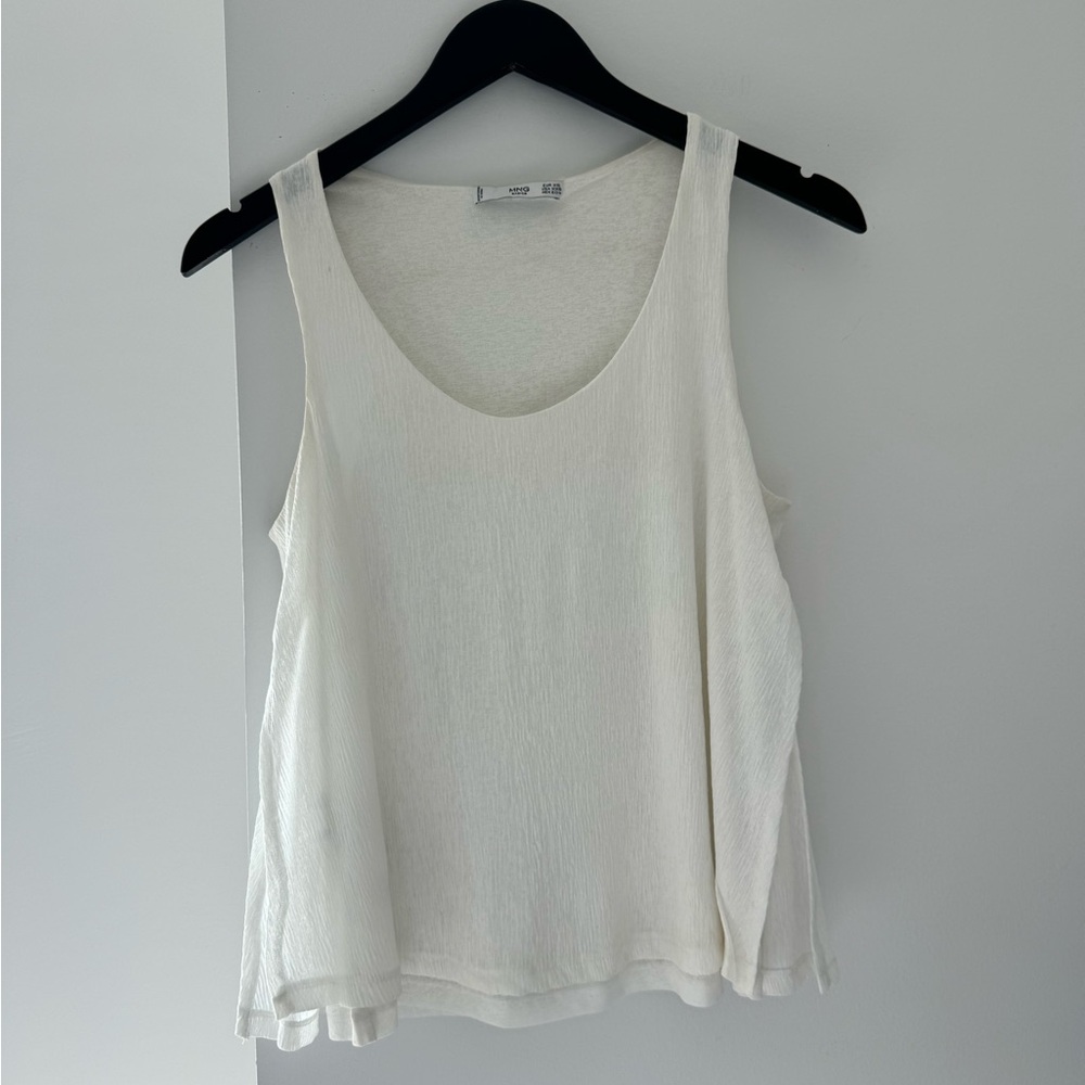 Mango Basics White Tank Top - Gem